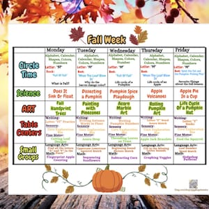 Fall Preschool Lesson Plan: Printable Educational Activities ...