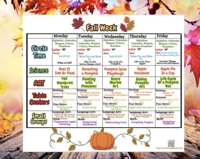 October Lesson Plan, Printable Educational Activities, Preschool ...