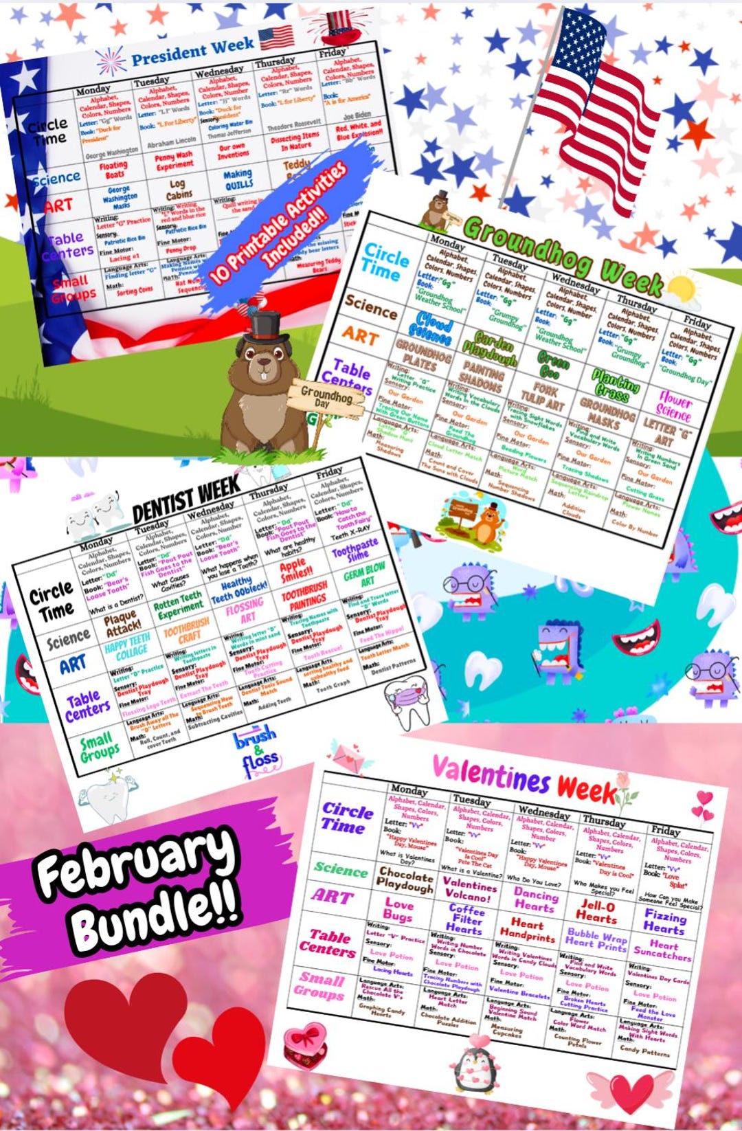 February Themed Lesson Plans, Valentines Day Preschool Activities ...