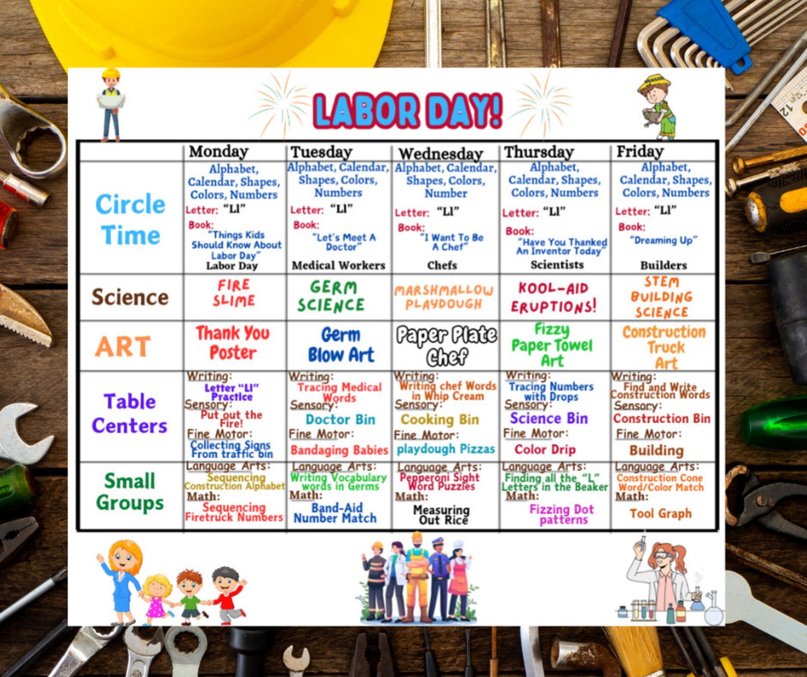 Labor Day! Preschool Lesson Plan - Etsy