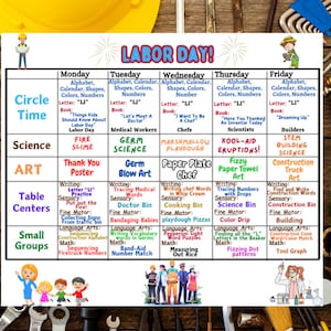 Labor Day! Preschool Lesson Plan - Etsy