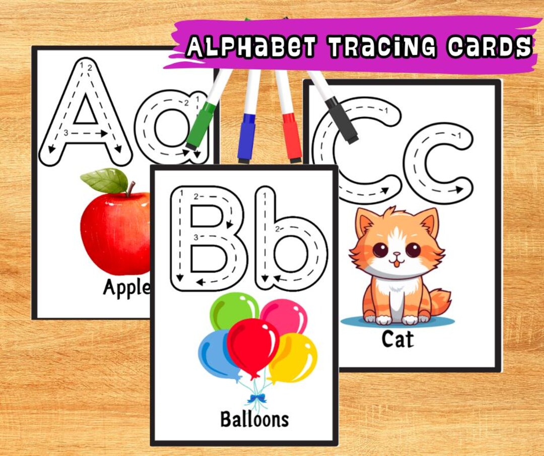 Alphabet Sounds Tracing Cards - Etsy