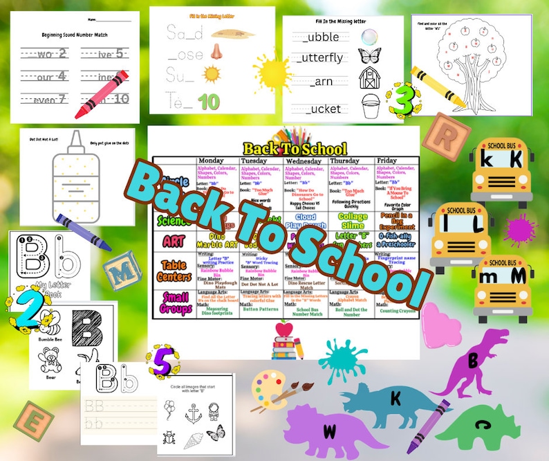 Giggling Einsteins Back to School Preschool Lesson and Printable ...