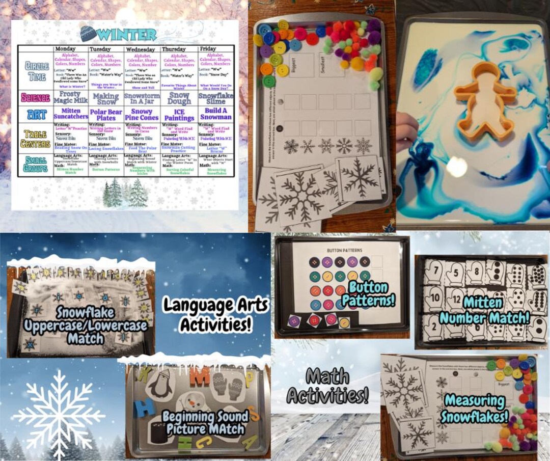 Winter Season!! A Week of Winter Learning Activities for Preschool and ...