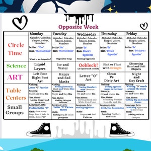 Opposites!! Full Week Lesson Plan! Prek Lesson! - Etsy