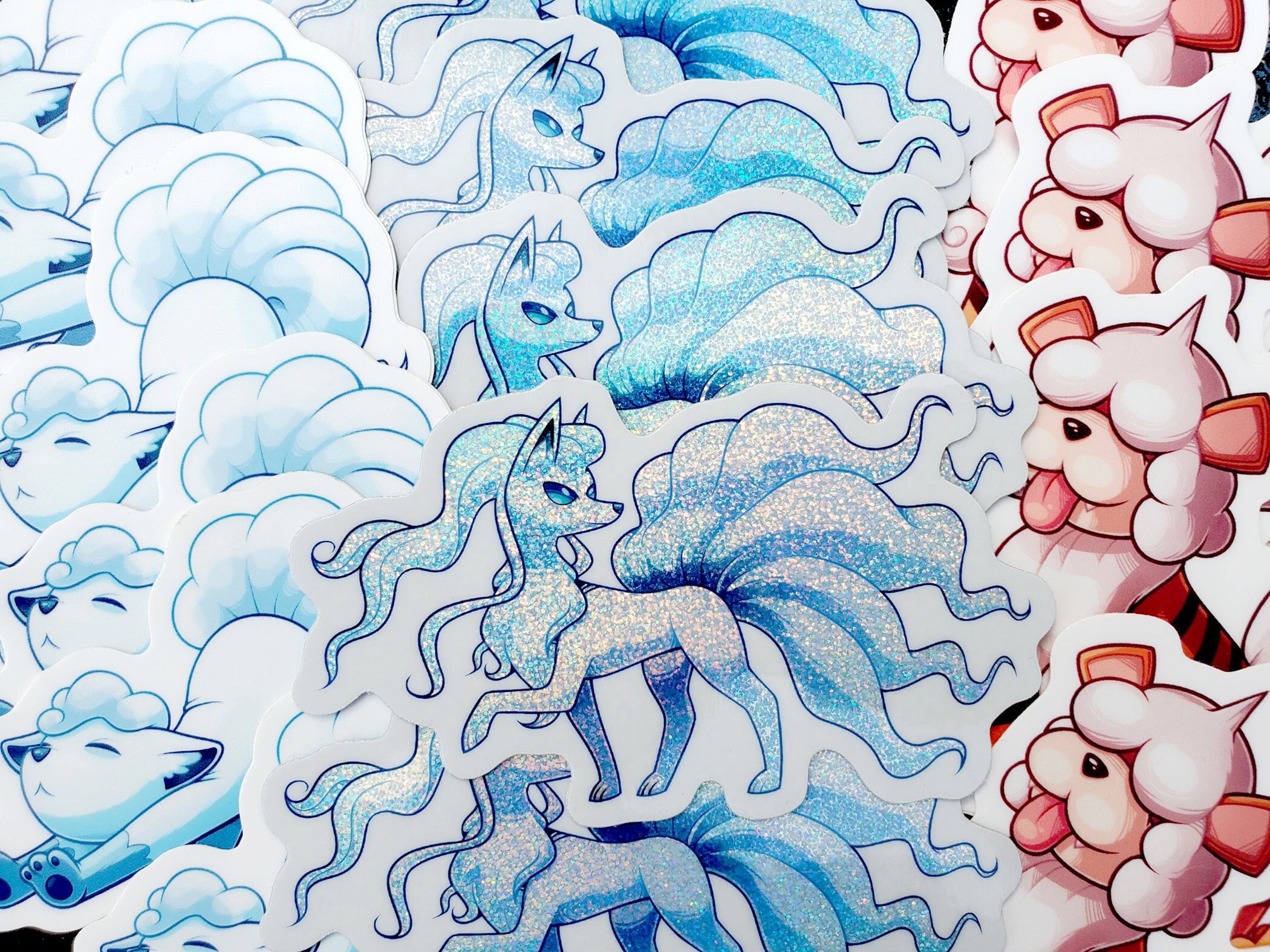 Canine Pokemon Stickers - Alolan Vulpix, Alolan Ninetales, Hisuian ...