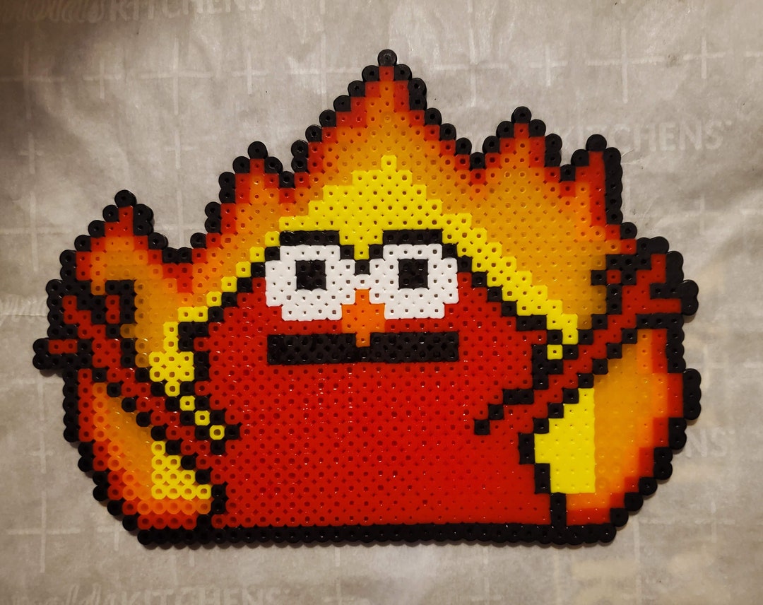 Elmo on Fire MEME Kandi Rave Perler - Etsy
