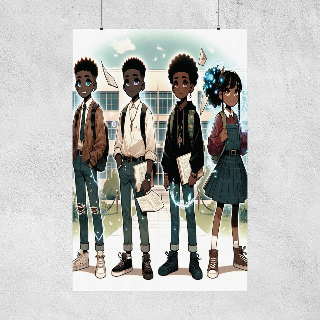 Unique Anime Art Prints - African American Characters in Dynamic Poses ...