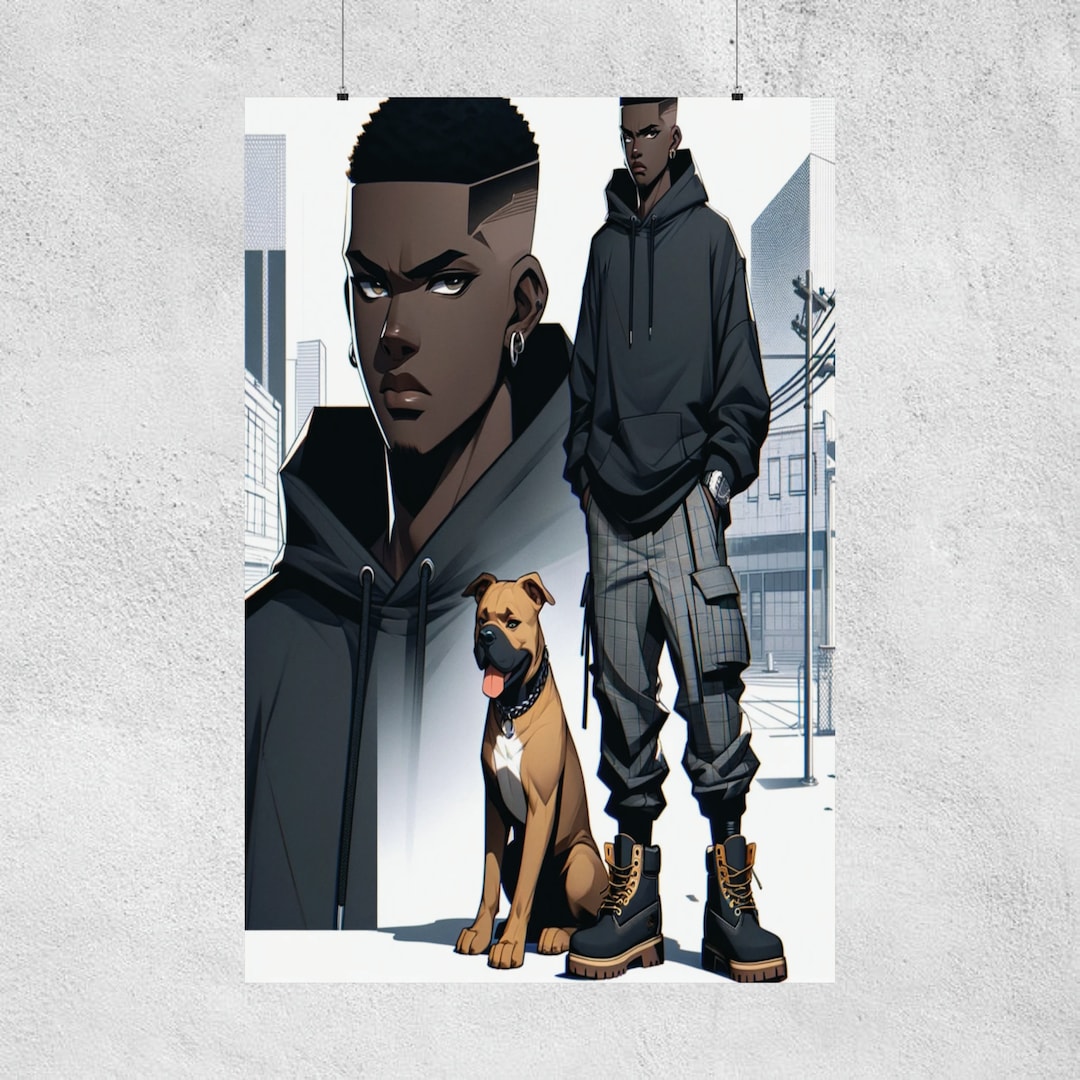 Unique Anime Art Prints - African American Characters in Dynamic Poses ...