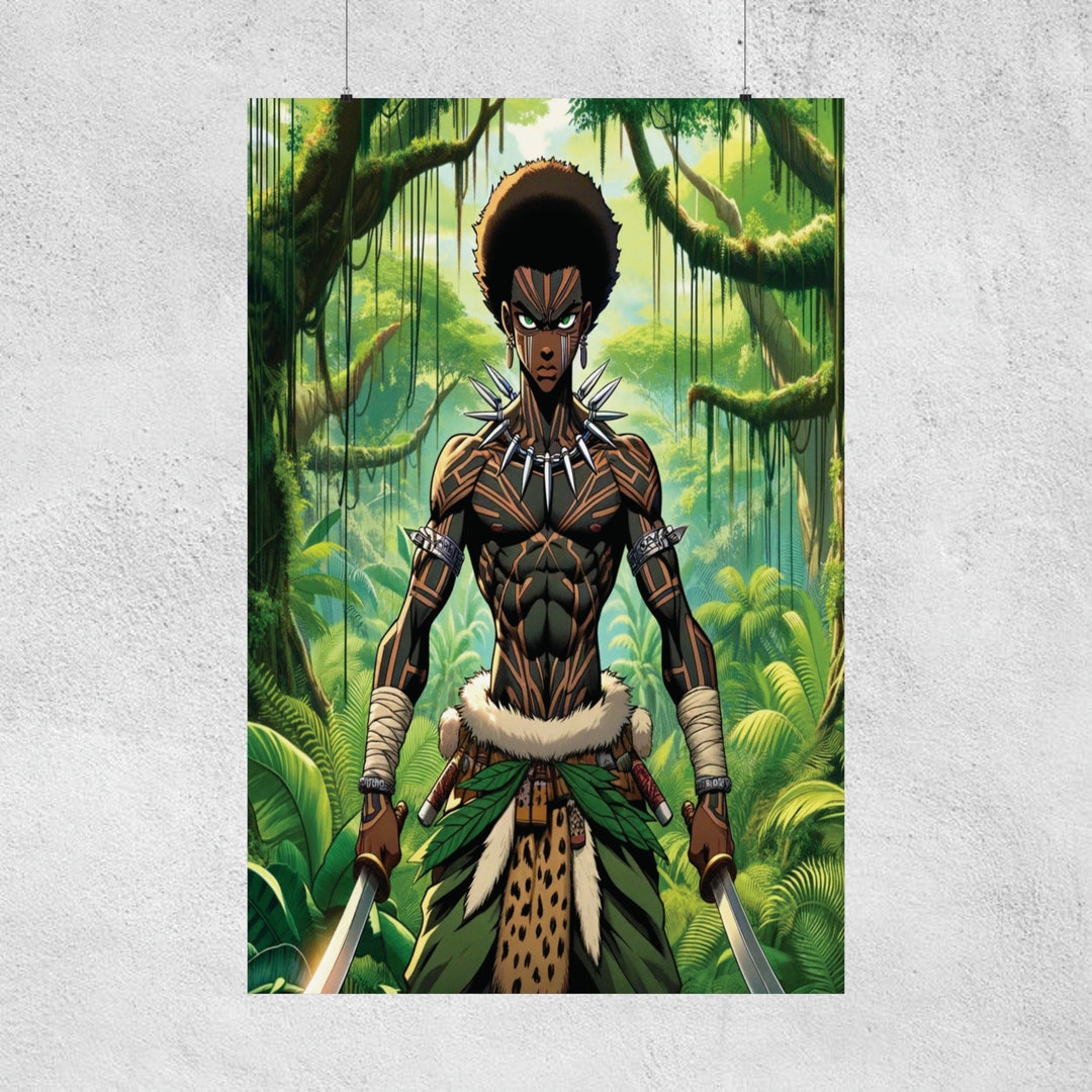 Unique Anime Art Prints - African American Characters in Dynamic Poses ...