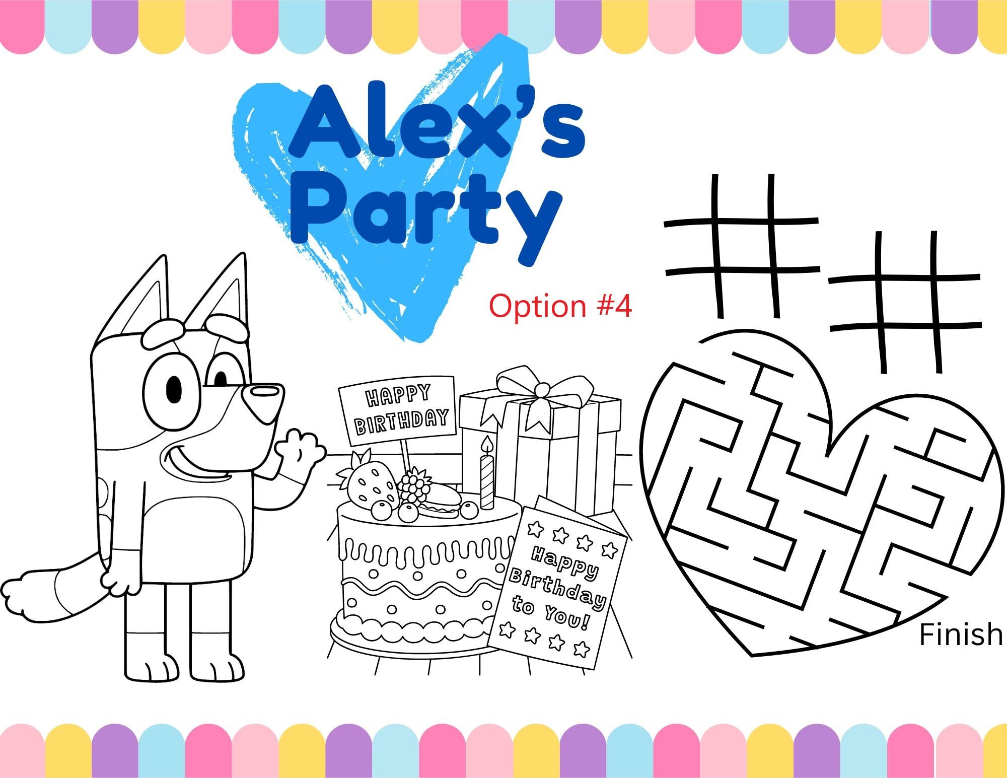 Party Favors, Bluey Inspired Activity Printable, Bluey Coloring Page ...