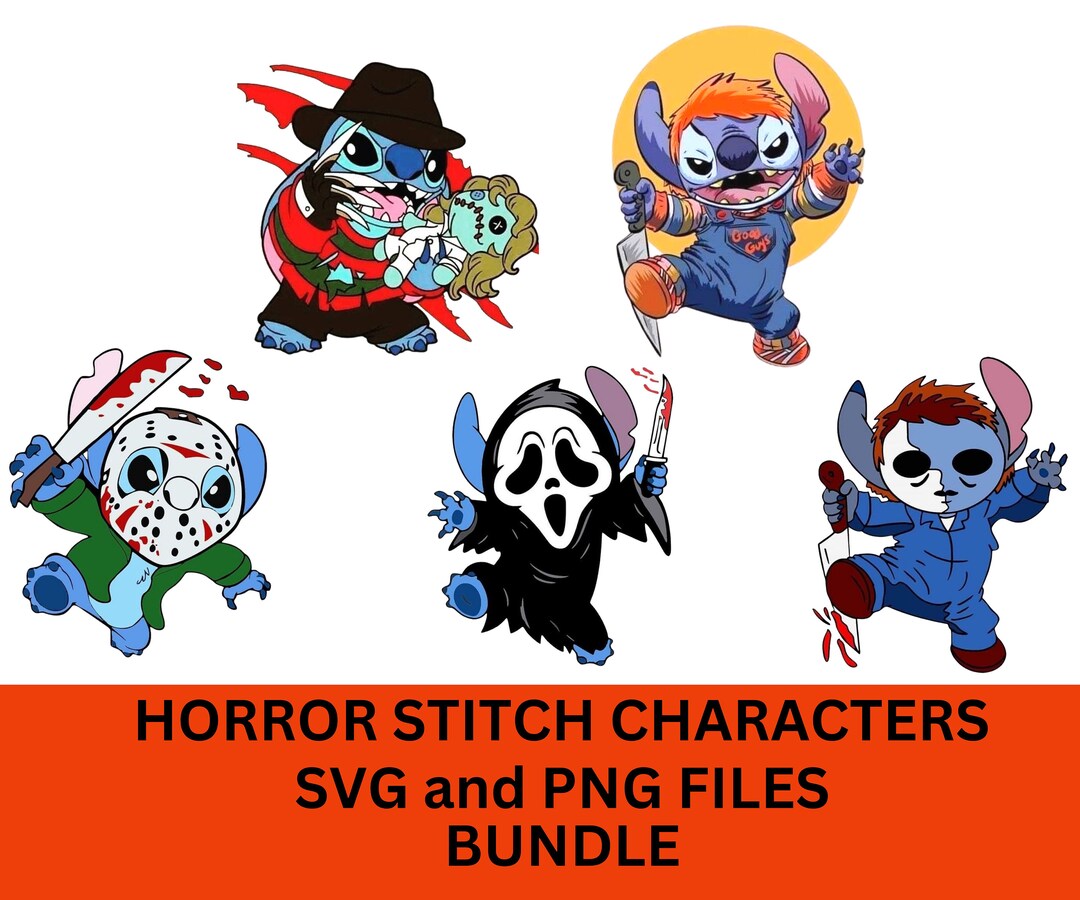 Stitch Horror Character Bundle Svg Stitch Svg Bundle Stitch - Etsy México