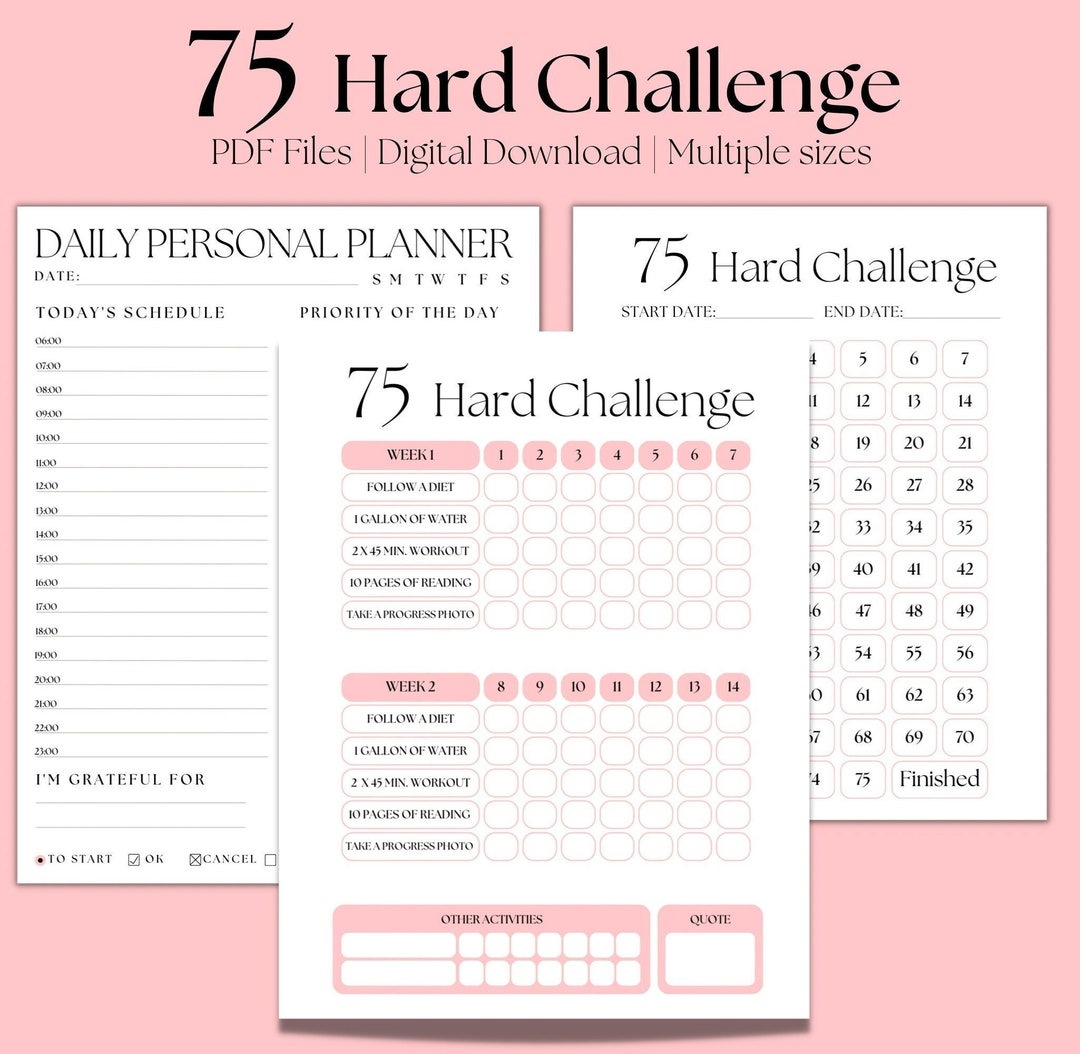 75 Hard Tracker / Harder 75 Soft / Digital Print / 75 Hard Tracker / 75 ...
