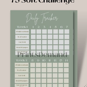 75 Soft Challenge Tracker, Editable GOODNOTES & Notability, 75 Soft ...