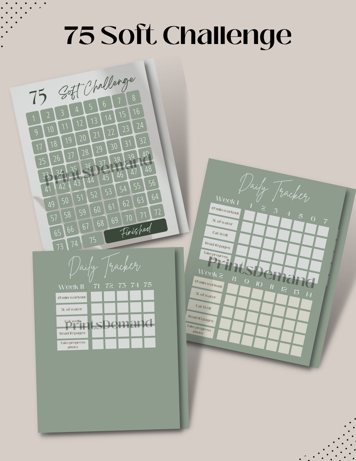 75 Soft Challenge Tracker, Editable GOODNOTES & Notability, 75 Soft ...