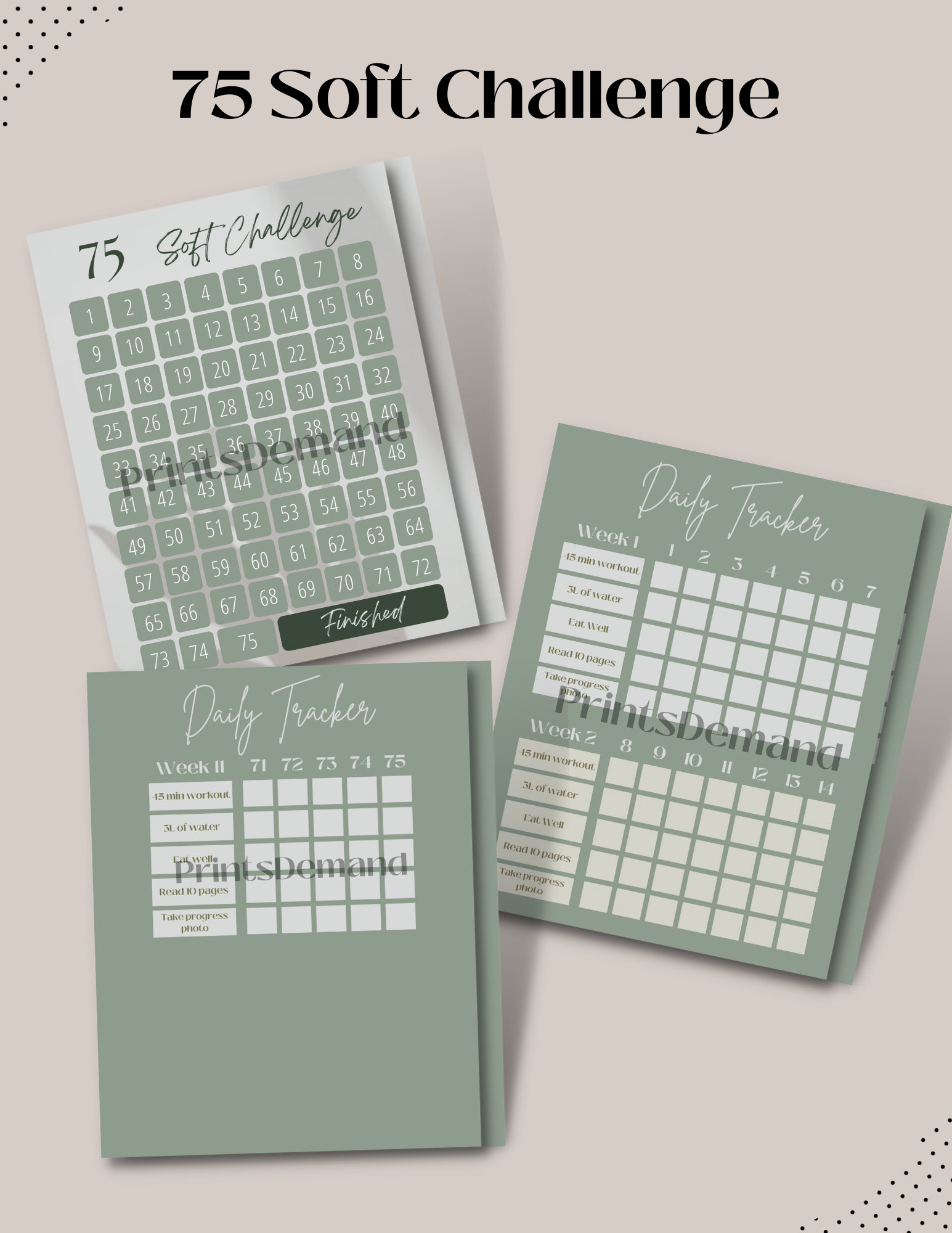 75 Soft Challenge Tracker, Editable GOODNOTES & Notability, 75 Soft ...