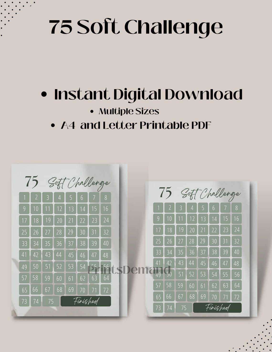75 Soft Challenge Tracker, Editable GOODNOTES & Notability, 75 Soft ...