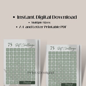 75 Soft Challenge Tracker, Editable GOODNOTES & Notability, 75 Soft ...