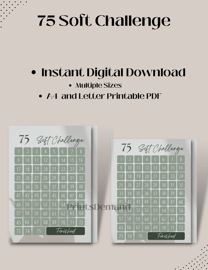 75 Soft Challenge Tracker, Editable GOODNOTES & Notability, 75 Soft ...