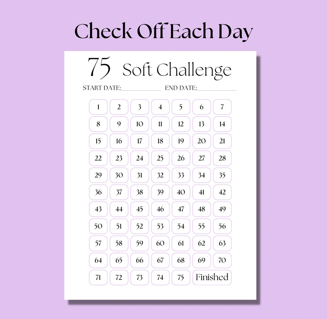 75 Soft Challenge, Easier 75 Hard, 75 Soft, 75 Soft Template, Purple ...