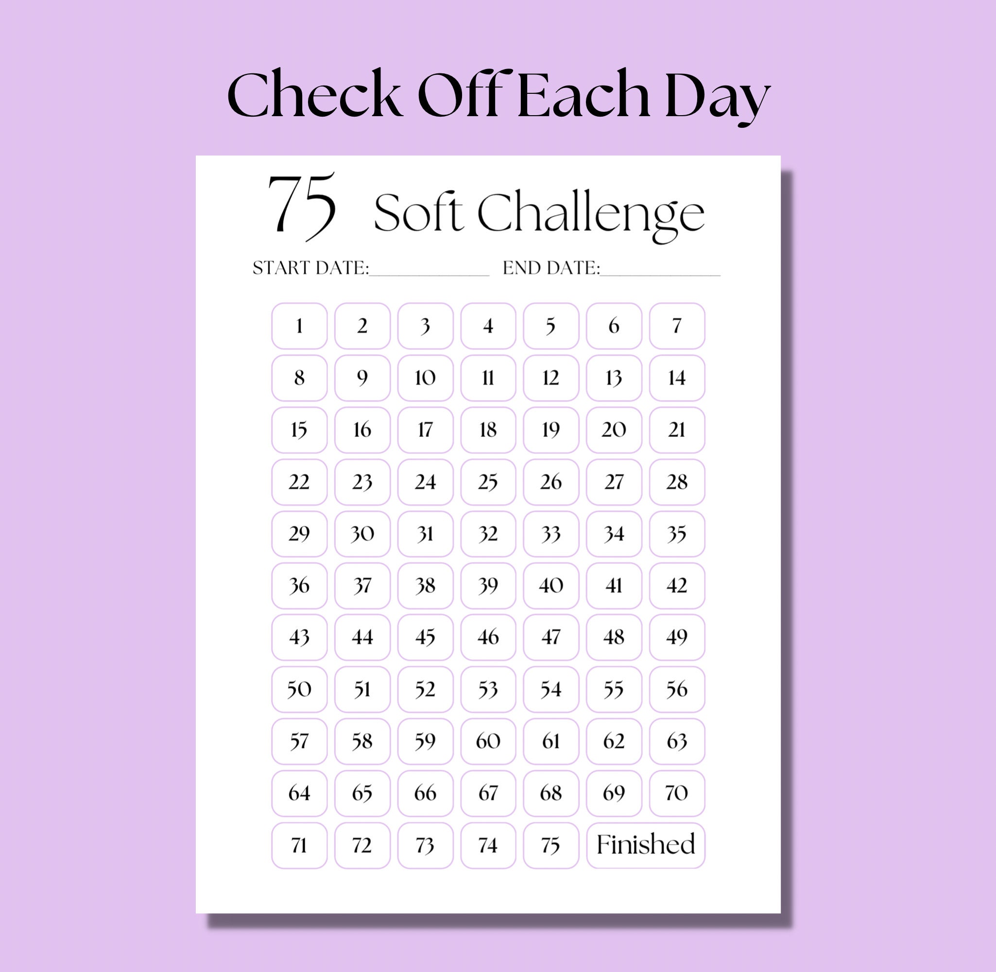 75 Soft Challenge, Easier 75 Hard, 75 Soft, 75 Soft Template, Purple ...