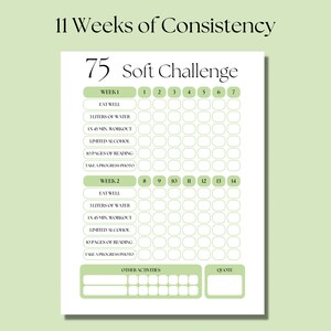 75 Soft, Habit Tracker, 75 Soft Challenge, 75 Soft Template, Daily ...