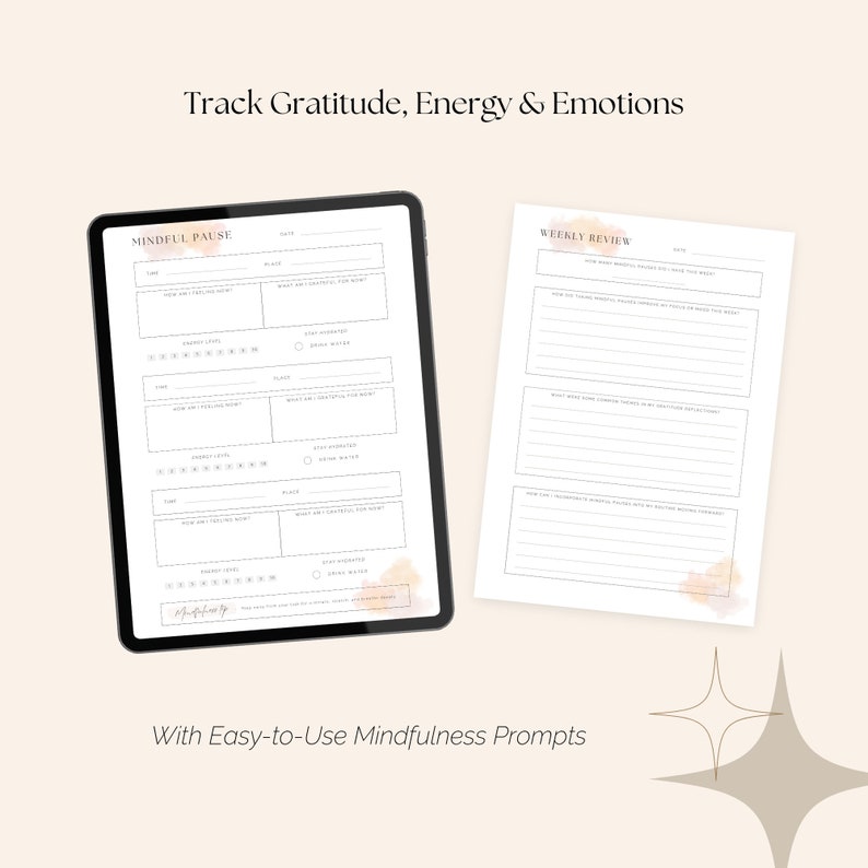 Gratitude & Mindfulness Tracker | Mindful Breaks Tracker | Journal for ...