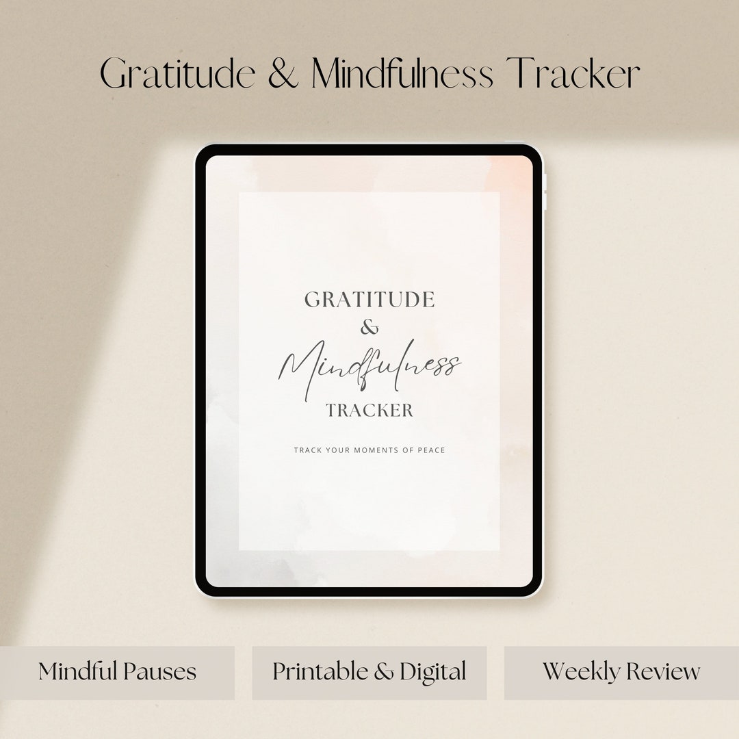 Gratitude & Mindfulness Tracker | Mindful Breaks Tracker | Journal for ...
