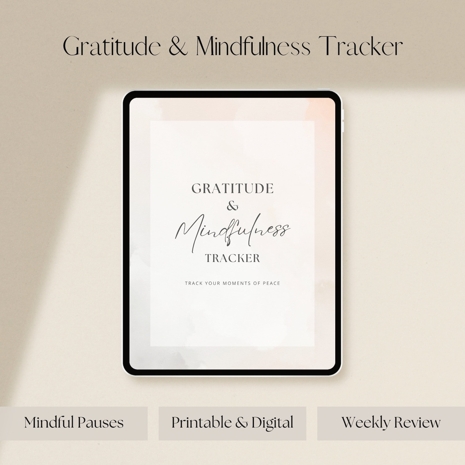 Gratitude & Mindfulness Tracker | Mindful Breaks Tracker | Journal for ...