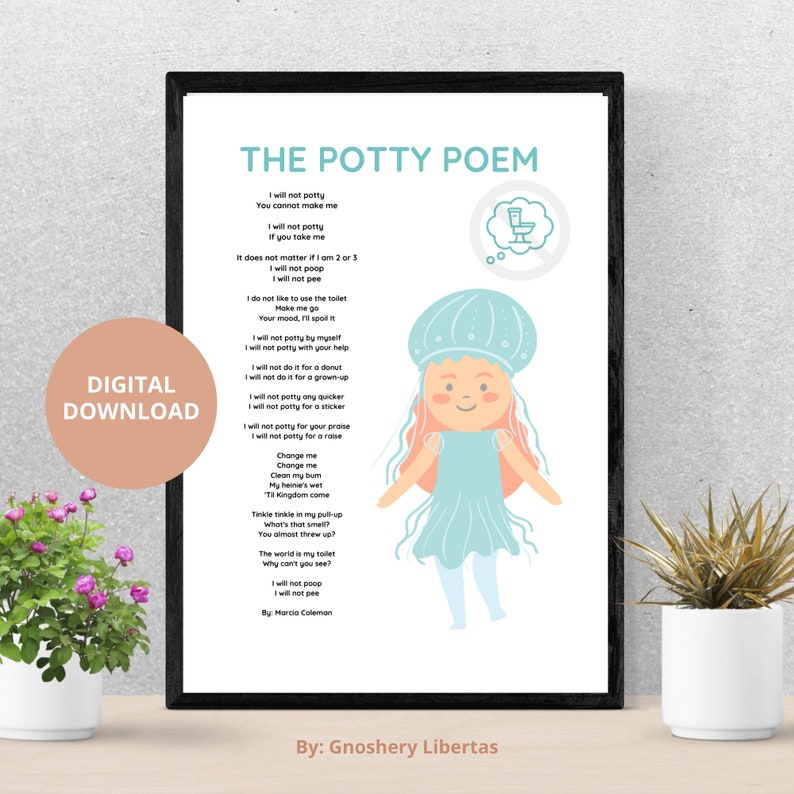 Octopus Potty Training Poem, Toilet Humor, Kids Funny Digital Art ...