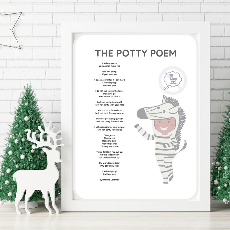 Zebra Potty Training Poem, Toilet Humor, Kids Funny Digital Art ...