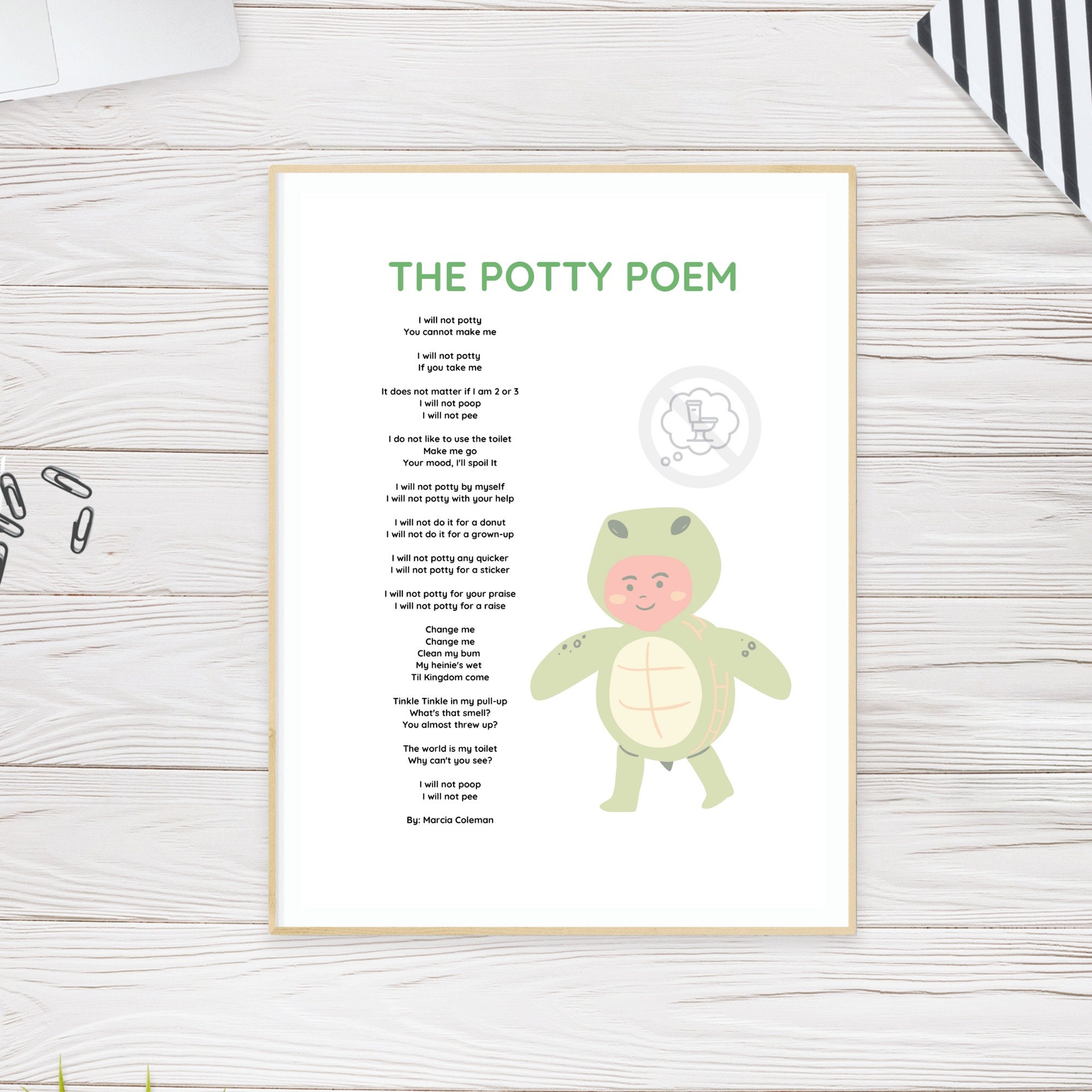 Turtle Potty Training Poem, Toilet Humor, Kids Funny Digital Art ...