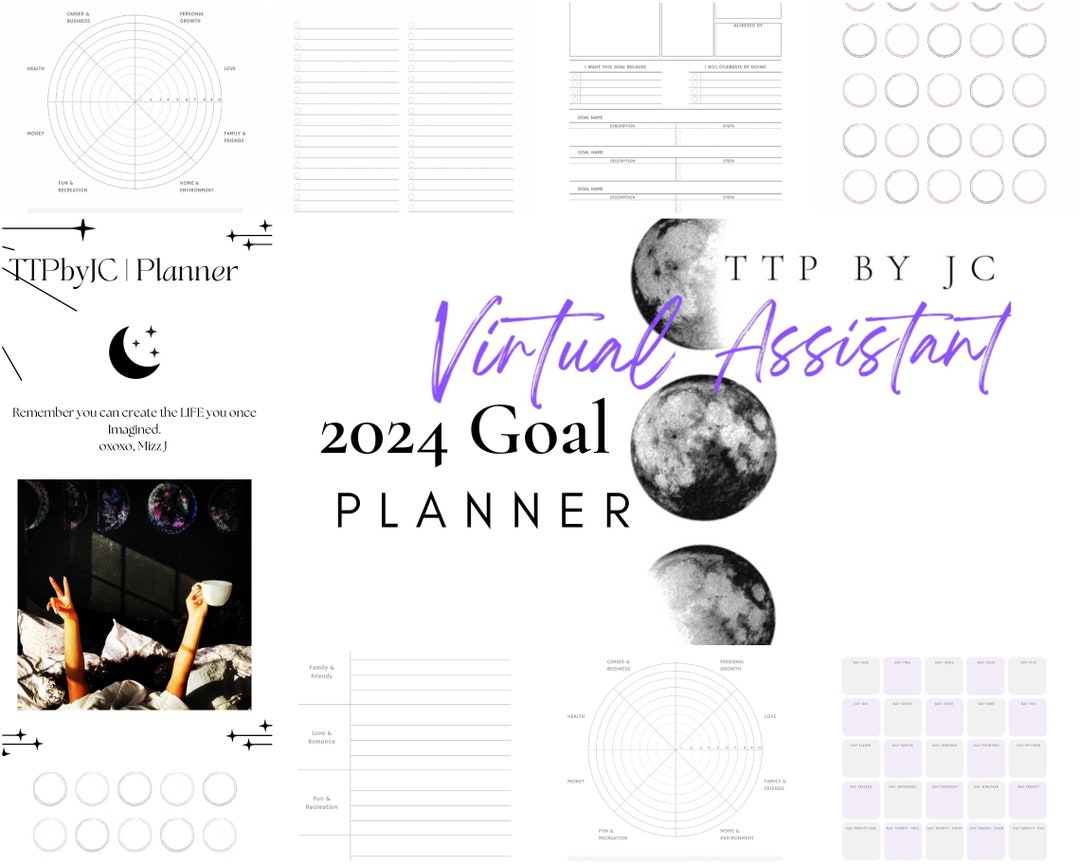 Goal Planner Bundle 2024 Smart & Easy 2 Track Daily Habit reflections ...