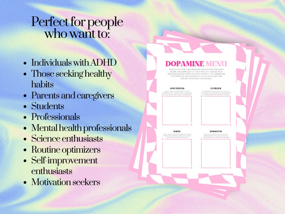 Dopamenu Dopamine Menu 200 Task Ideas Included Retro Pink ADHD Dopamine ...