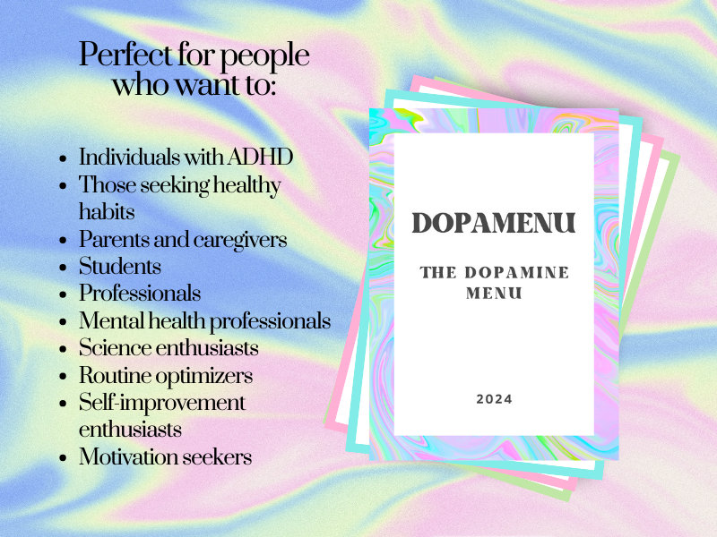 Dopamenu Dopamine Menu 200 Task Ideas Included Holographic Rainbow ADHD ...