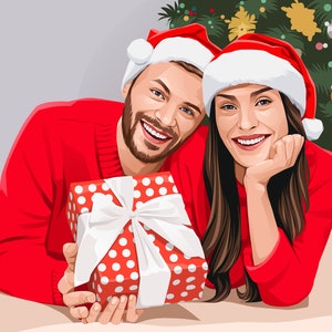 Custom Portrait Personalized Couple Illustration Anniversary, Wedding ...