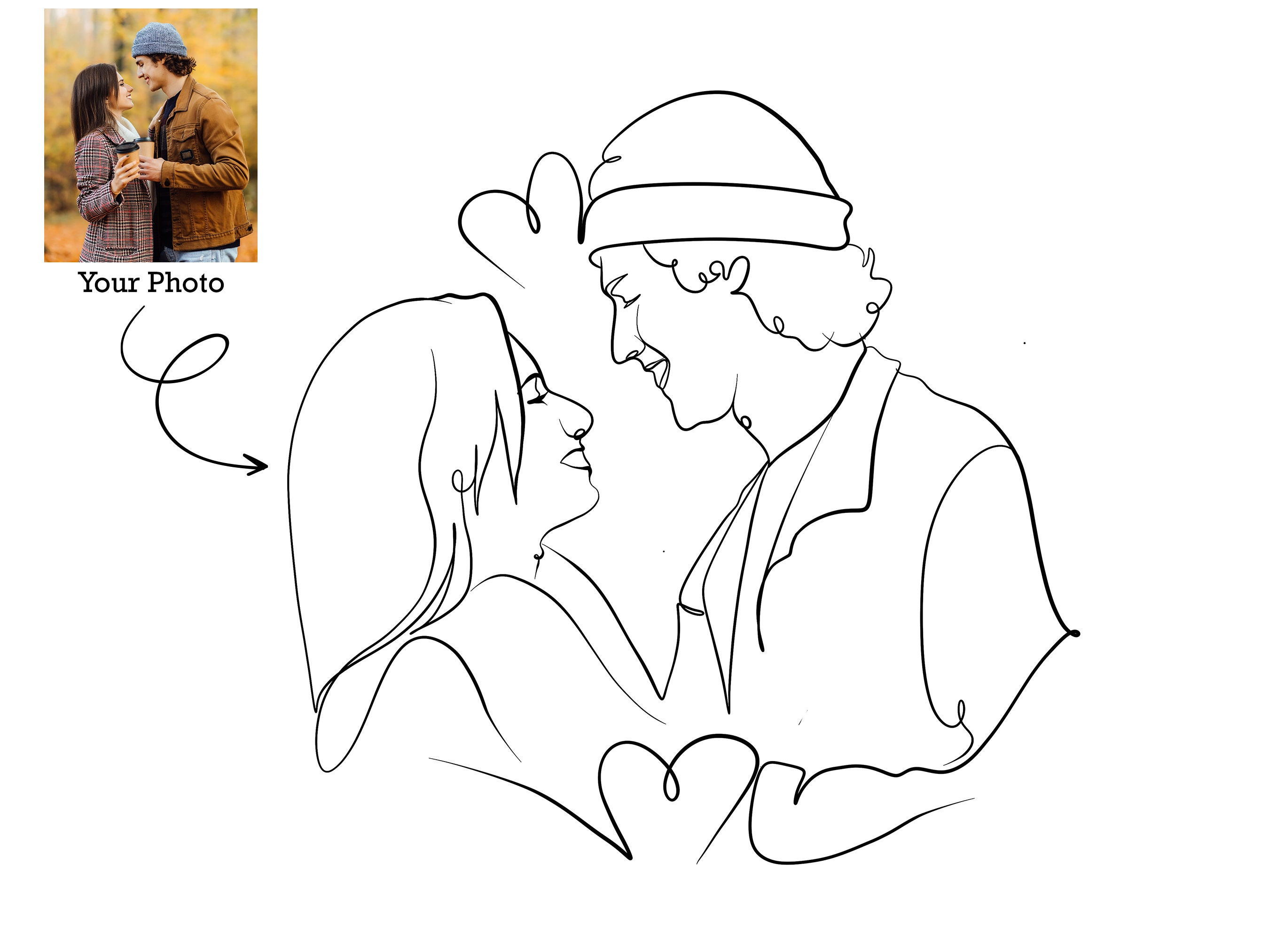 Digital MOTHER Son Custom LINE ART, Family Love Drawing From Photo ...