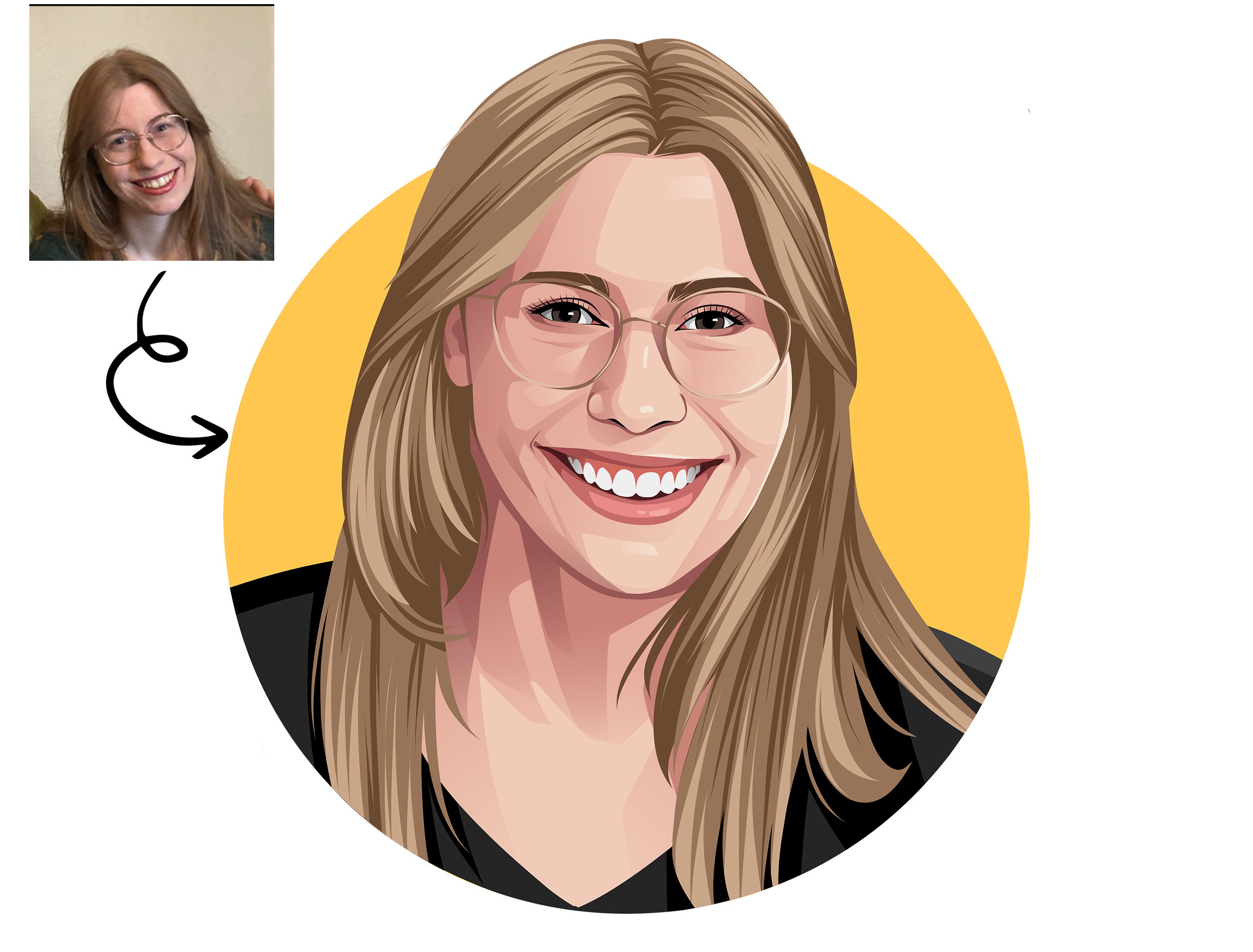 Custom Illustrated Avatars Custom Portrait From Photo Digital Vector ...