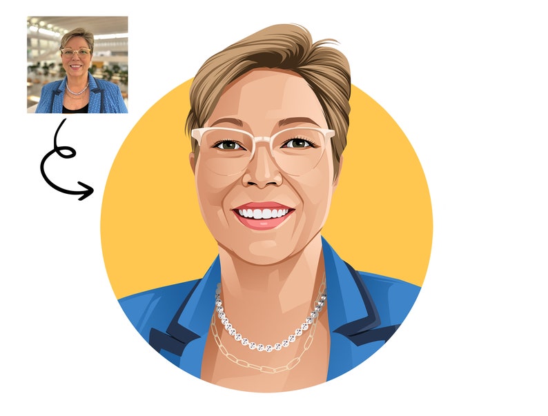 Custom Illustrated Avatars Custom Portrait From Photo Digital Vector ...