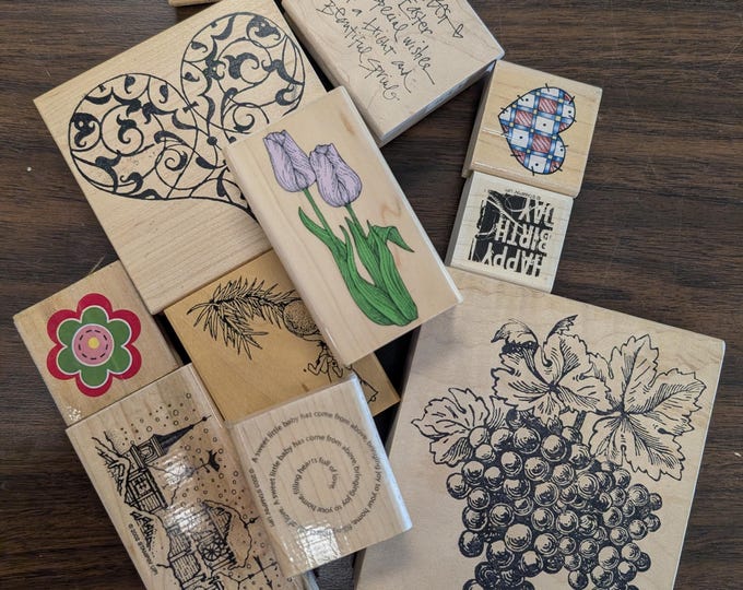 Mystery Box Blind Bag of Wooden & Rubber Stamps - Etsy