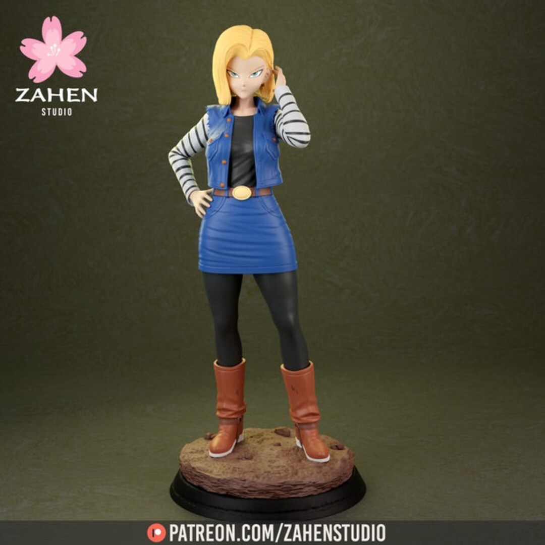 Android 18 3D Printed Statue Painted or Garage/model Kit Designed by ...