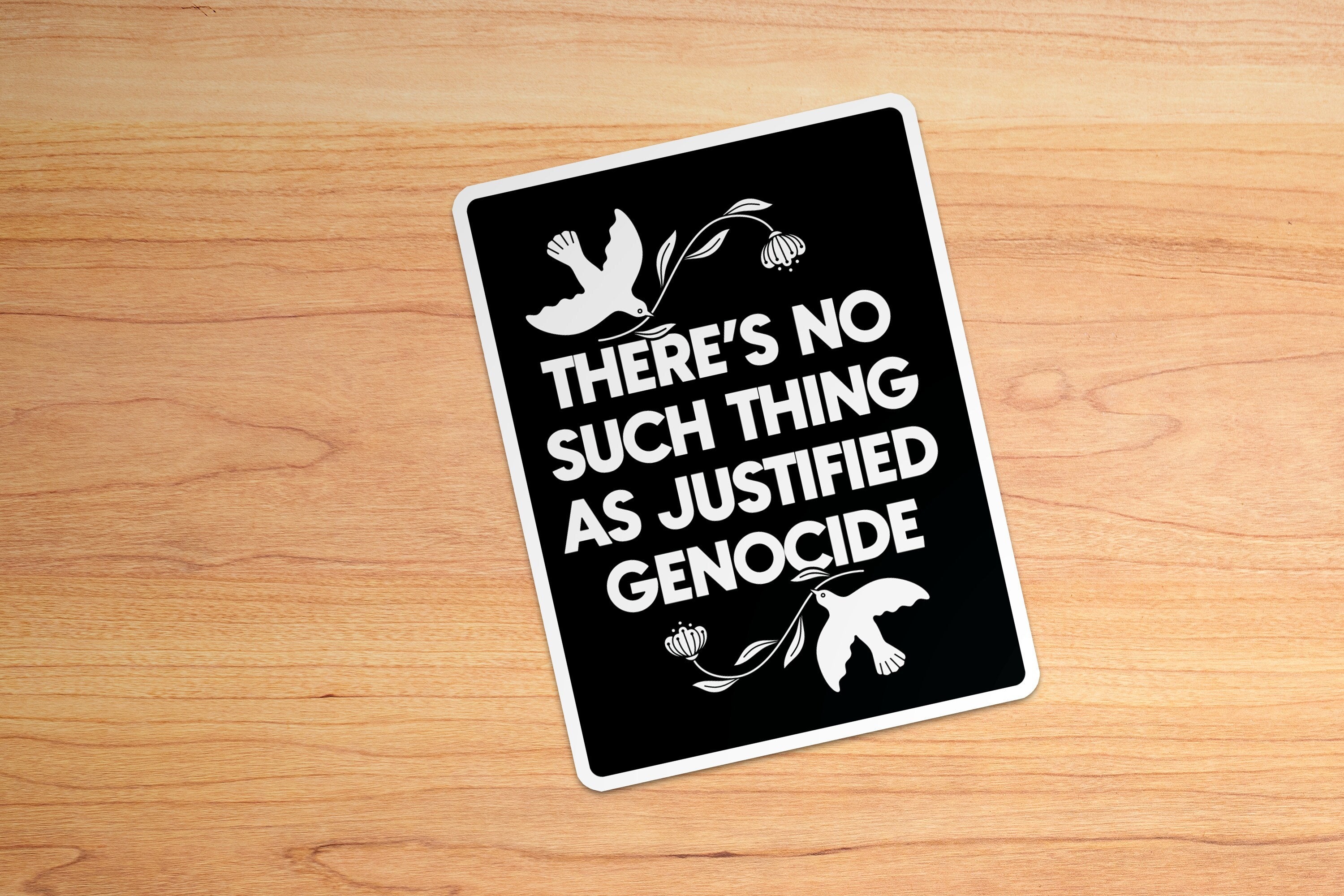 No Justified Genocide Vinyl Sticker - Palestine, Congo, Sudan (3" X 4 ...