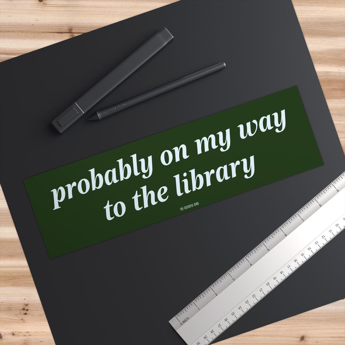 To the Library Bumper Sticker: Dark Green Vinyl, Book Lover Gift - Etsy