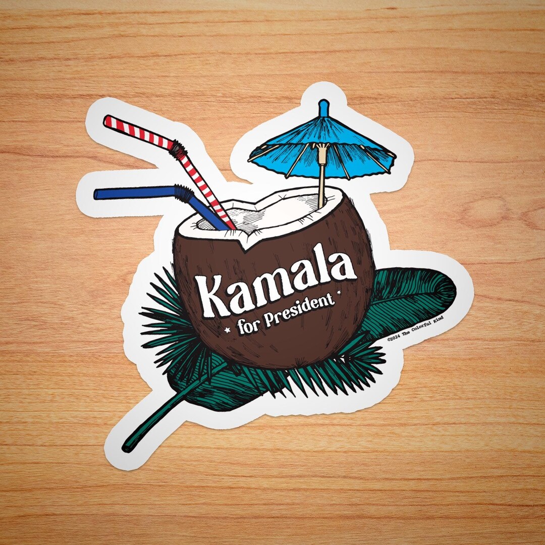 Kamala Coconut 3 Vinyl Sticker / Kamala Harris, 2024, Coconut Meme ...