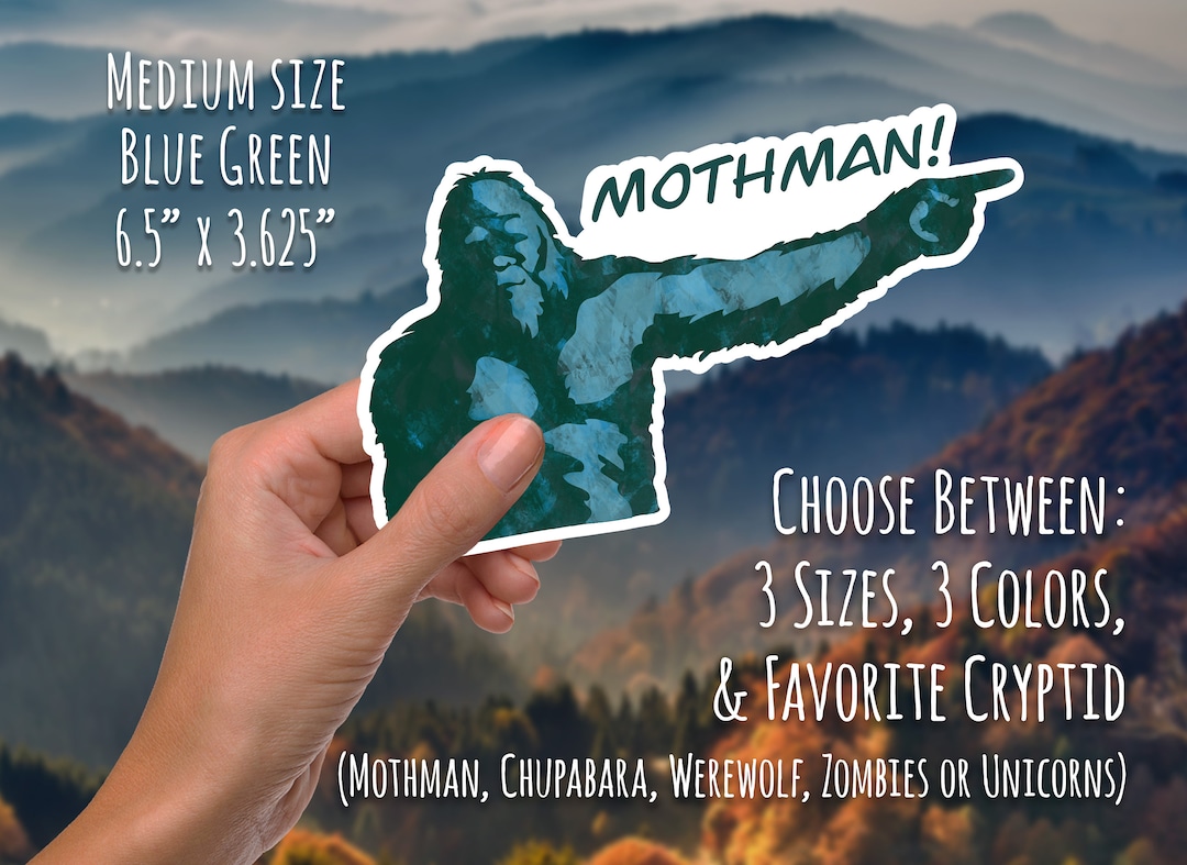 Funny Bigfoot/sasquatch Pointing Sticker. Blue Green Color Choice With ...