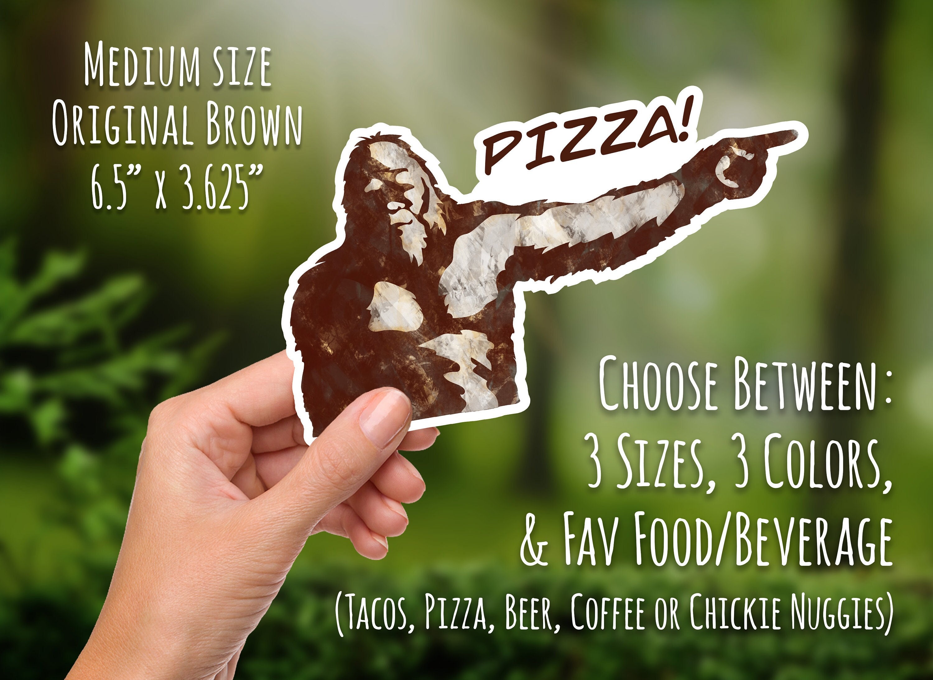 Funny Bigfoot/sasquatch Pointing Sticker. Original Brown Color Choice ...