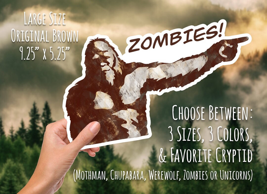 Funny Bigfoot/sasquatch Pointing Sticker. Original Brown Color Choice ...