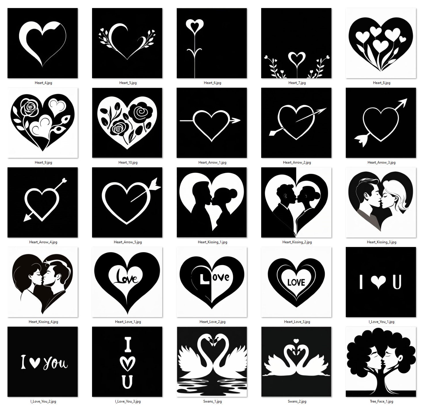 Romance/love/valentine's Themed Designs - Digital Download (SVG, JPG ...
