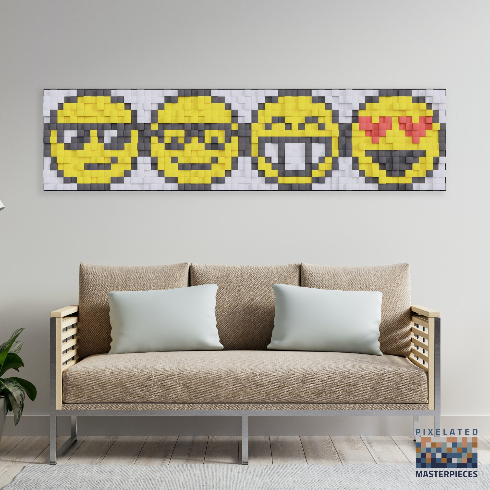 Emoji Wall Art, 3D Wood Wall Art, Wood Art Panel Decor, Large Wall Wood ...