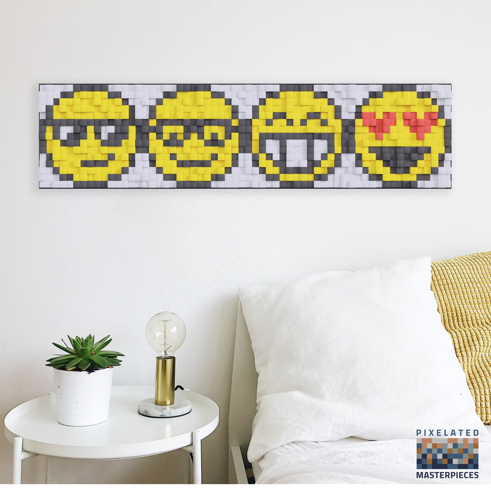 Emoji Wall Art, 3D Wood Wall Art, Wood Art Panel Decor, Large Wall Wood ...